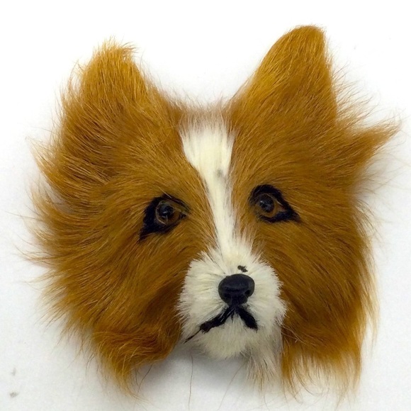 Jewelry | Vintage Fox Brooch Real Rabbit Fur Lassie Sheltie Pin Retro ...